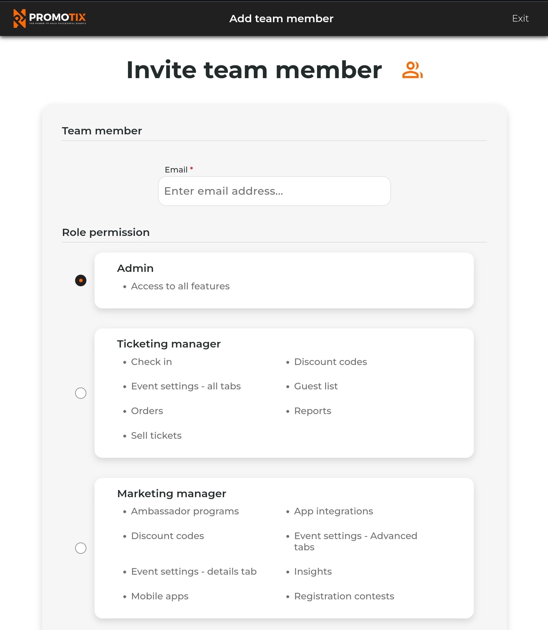 How to add team members with custom permission levels