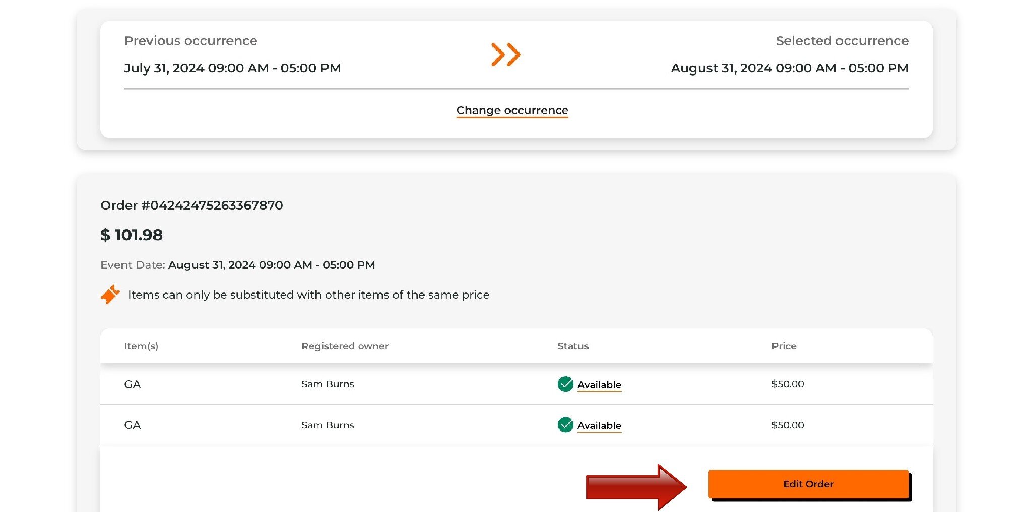 How to edit an order