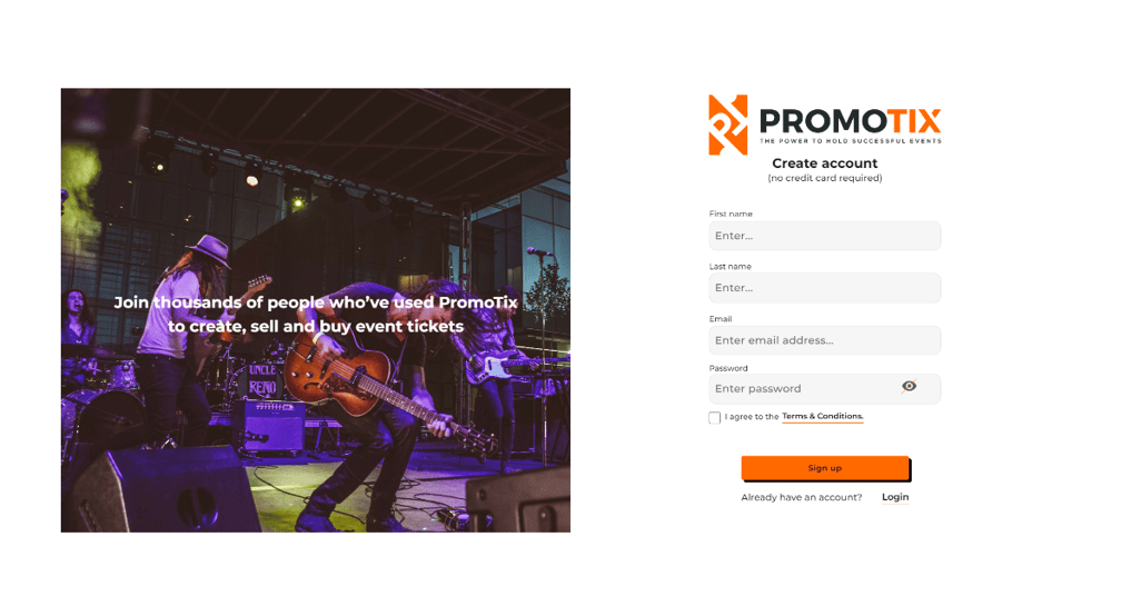 How to create a PromoTix attendee account