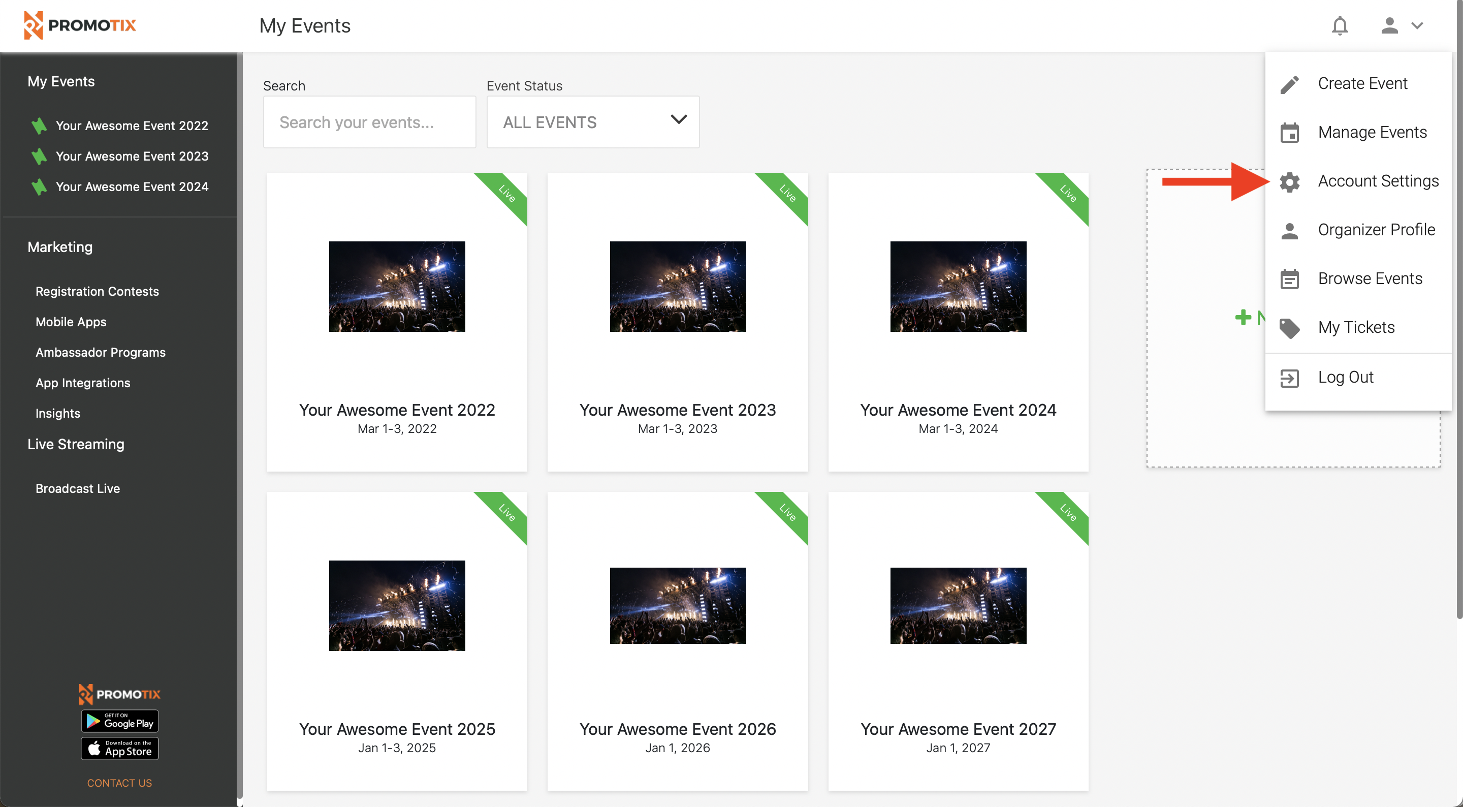 How to limit access on the PromoTix Organizer mobile app